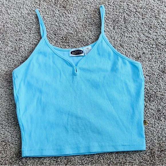 Blue Asphalt | Tops | Blue Asphalt Baby Blue Ribbed Tank Top | Poshmark